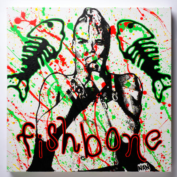 Fishbone 20" Square Painting 2023 - The Art Of Nan Coffey